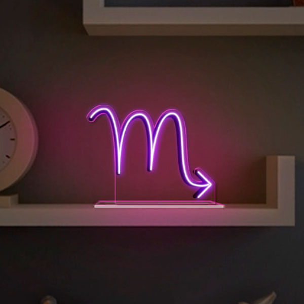 Luminoso em Neon LED ROXO - Escorpião - Acrílico 6mm